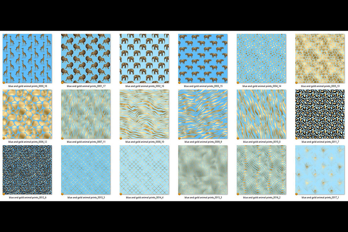 Blue and Gold Animal Skins, a Texture Graphic by Digital Curio