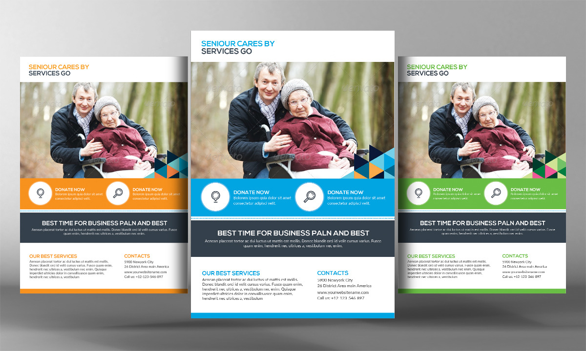 Senior Care Flyer Template, a Flyer Template by graphicforest