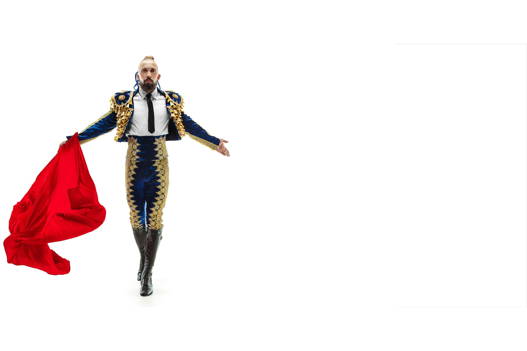 Torero in blue and gold suit or stock photo containing bullfighter and ...