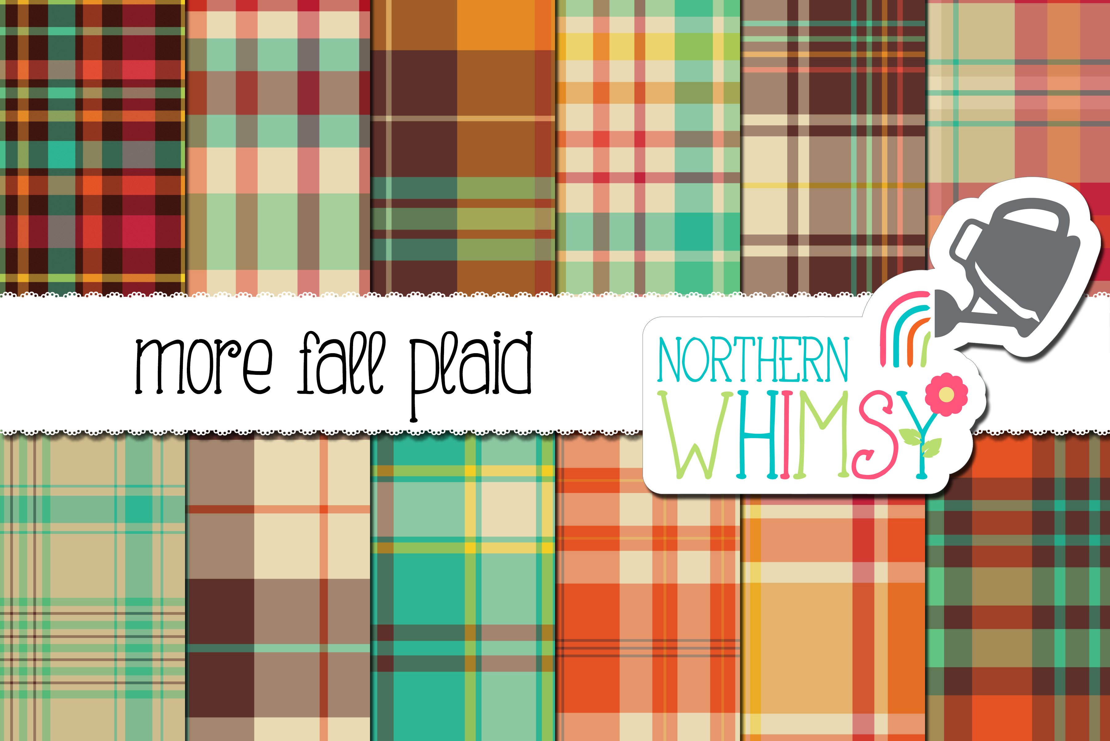 Bright Fall Seamless Plaid Patterns, a Pattern Graphic by Northern ...