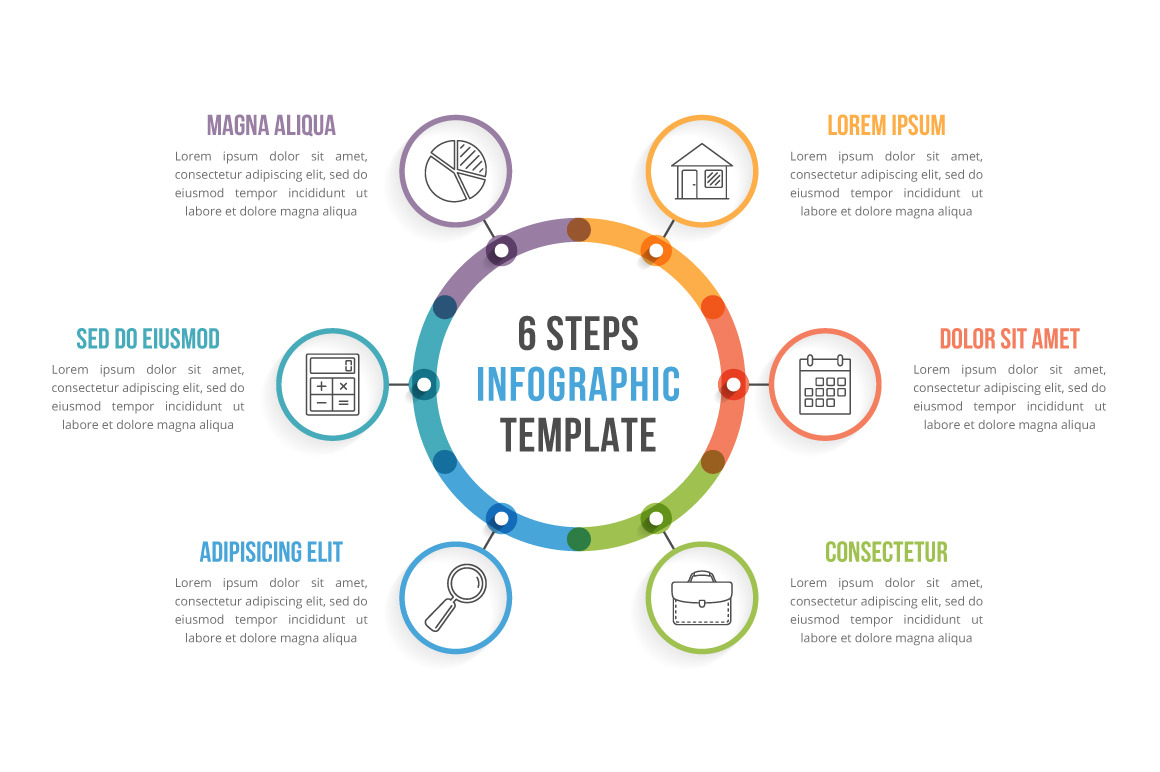 Circle Diagram with Six Steps, a Graphic by PixMarket