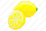 Lemon Pixel Art 8 Bit Fruit Icon, a Food Illustration by Christos Georghiou