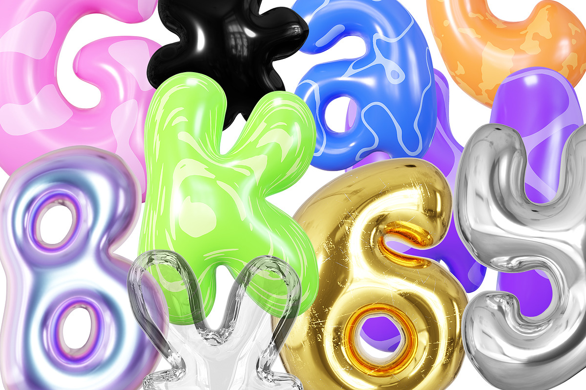 3D Bubble Type | Letters and Numbers, a Graphic by LarysaZabrotskaya