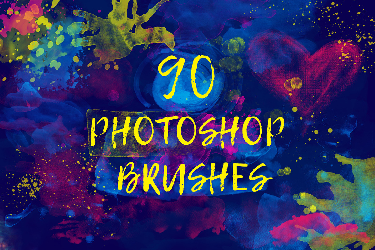 90 Photoshop Watercolor Brushes, a Brush Add-On by OlgaRom