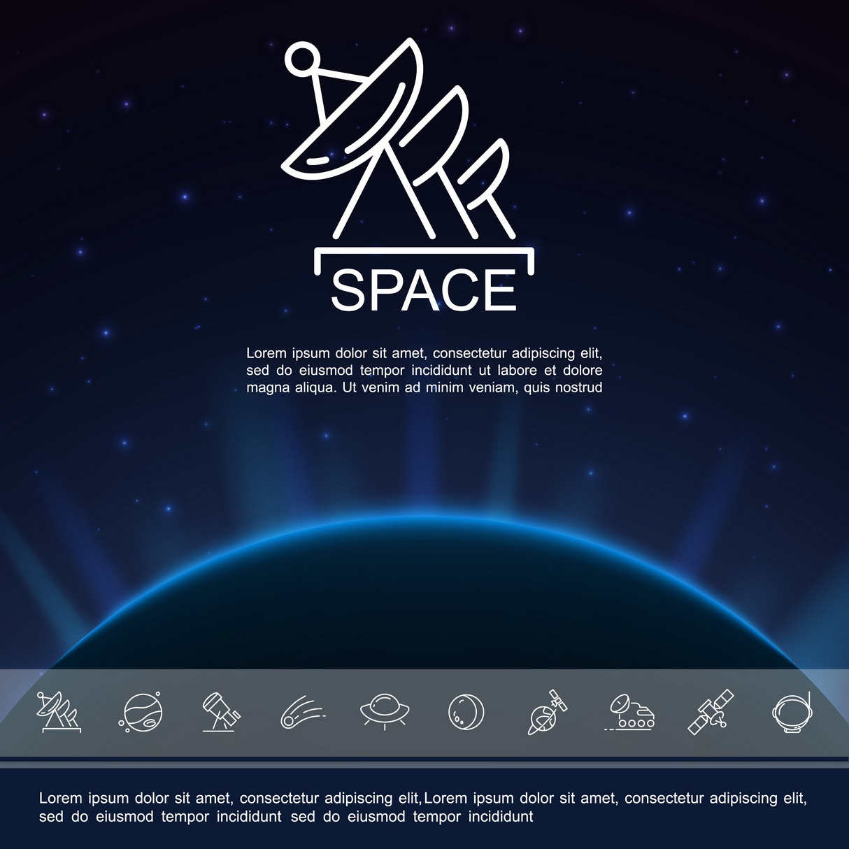 Realistic outer space template | Decorative Illustrations ~ Creative Market