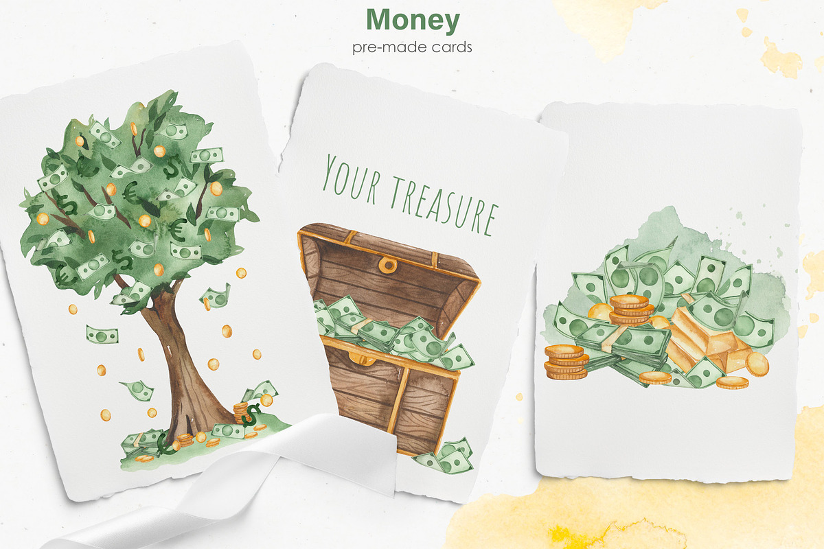 Money watercolor collection