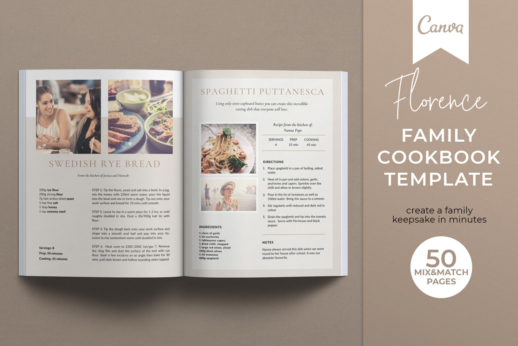 Recipe Book Template for Canva | Creative Market