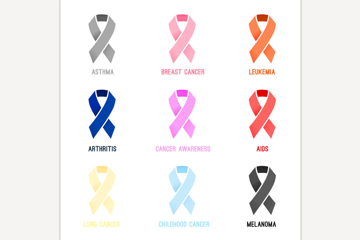 Disease Awareness Ribbons, a Solid Icon by Anna's Shop