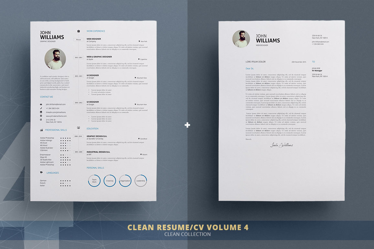 Resume/Cv Bundle - Clean Collection, a Resume Template by TheResumeCreator