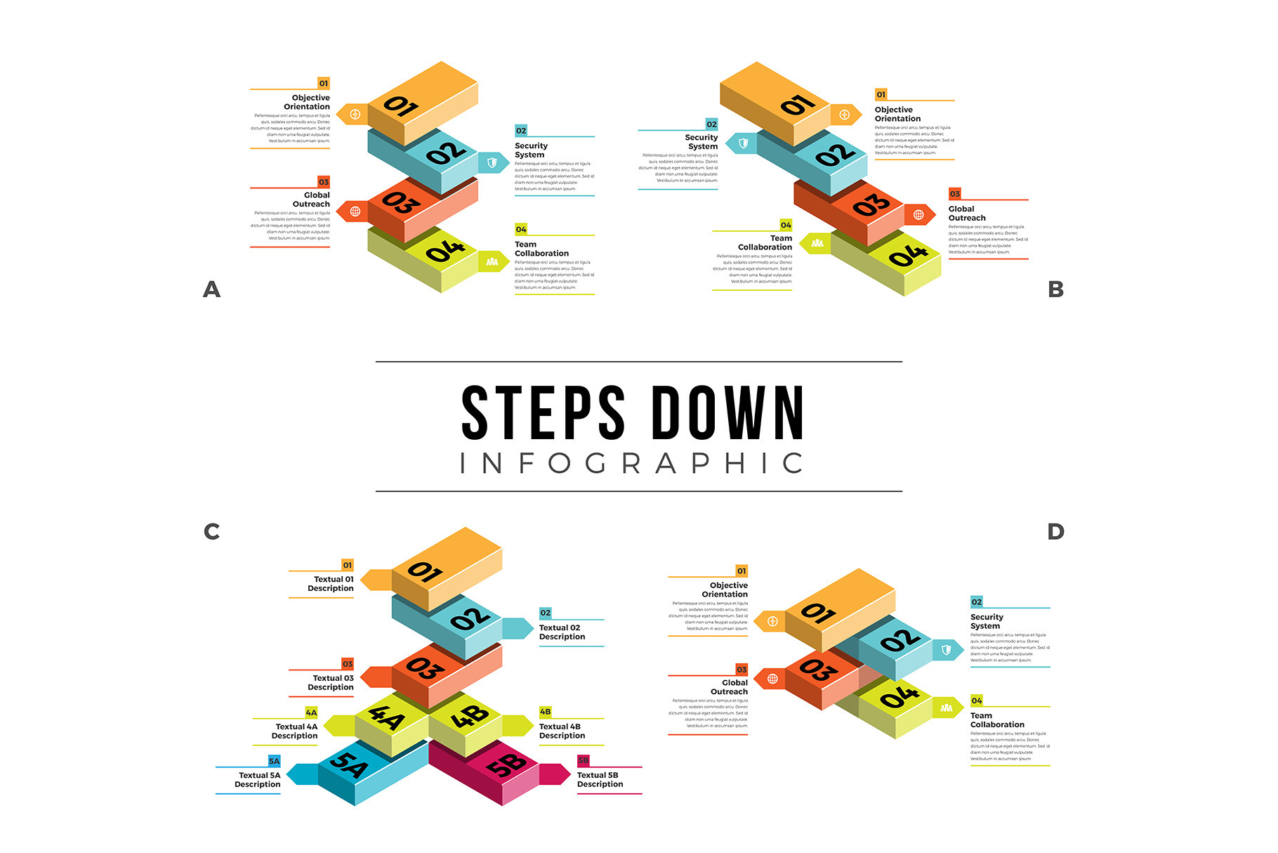 Steps Down Infographic, a Templates & Theme by h.utomo