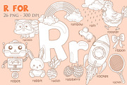 Alphabet R For Vocabulary Stamp, an Education Illustration by ...