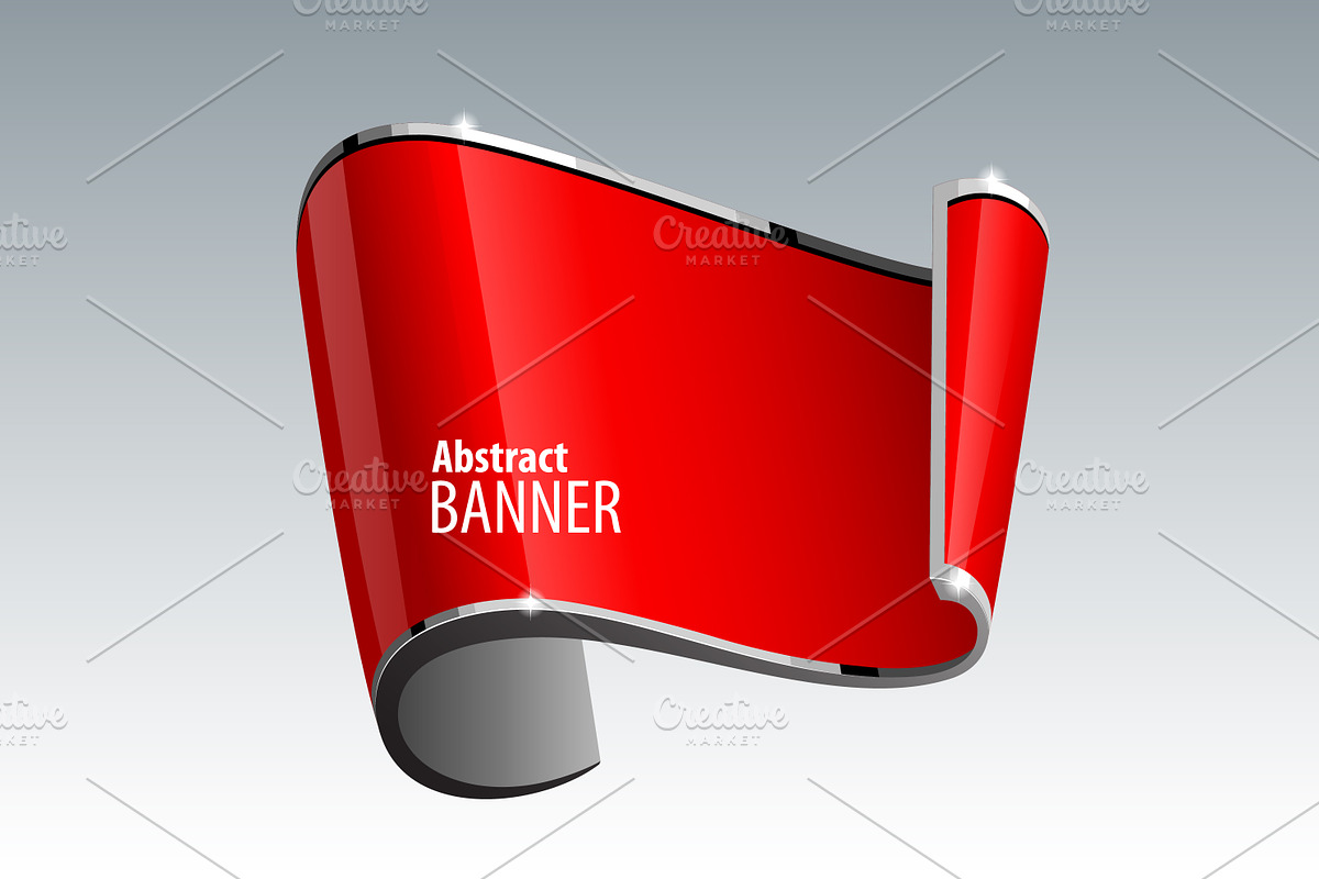 Shiny gloss red vector banner, a Background Graphic by Sunny | Creative ...