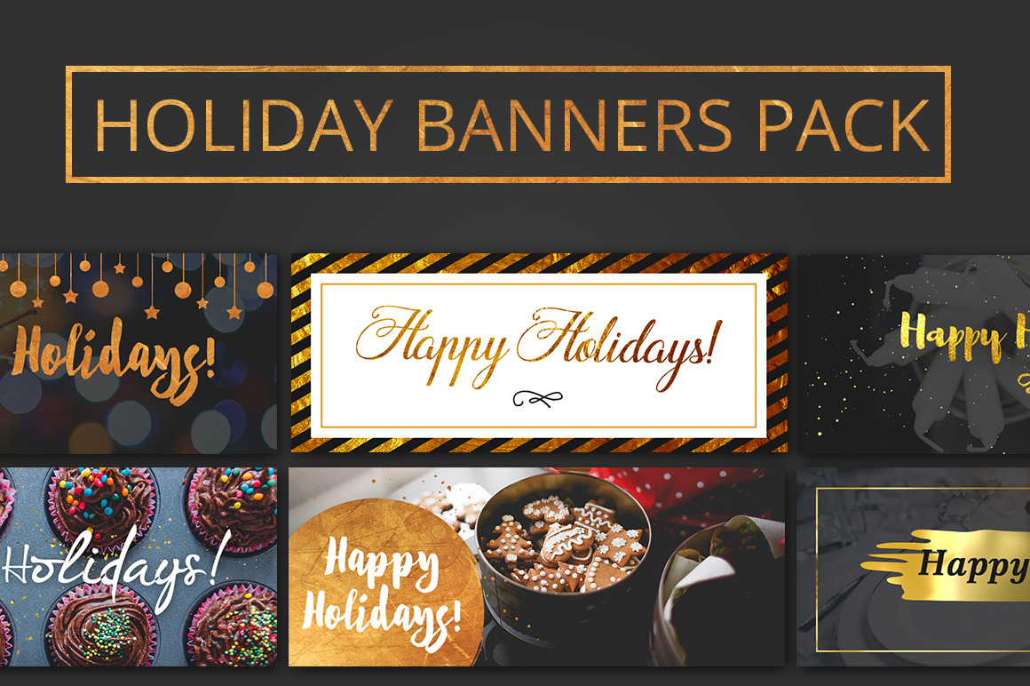 Happy Holidays Multi-purpose Banners, a Graphic by Creative Workman