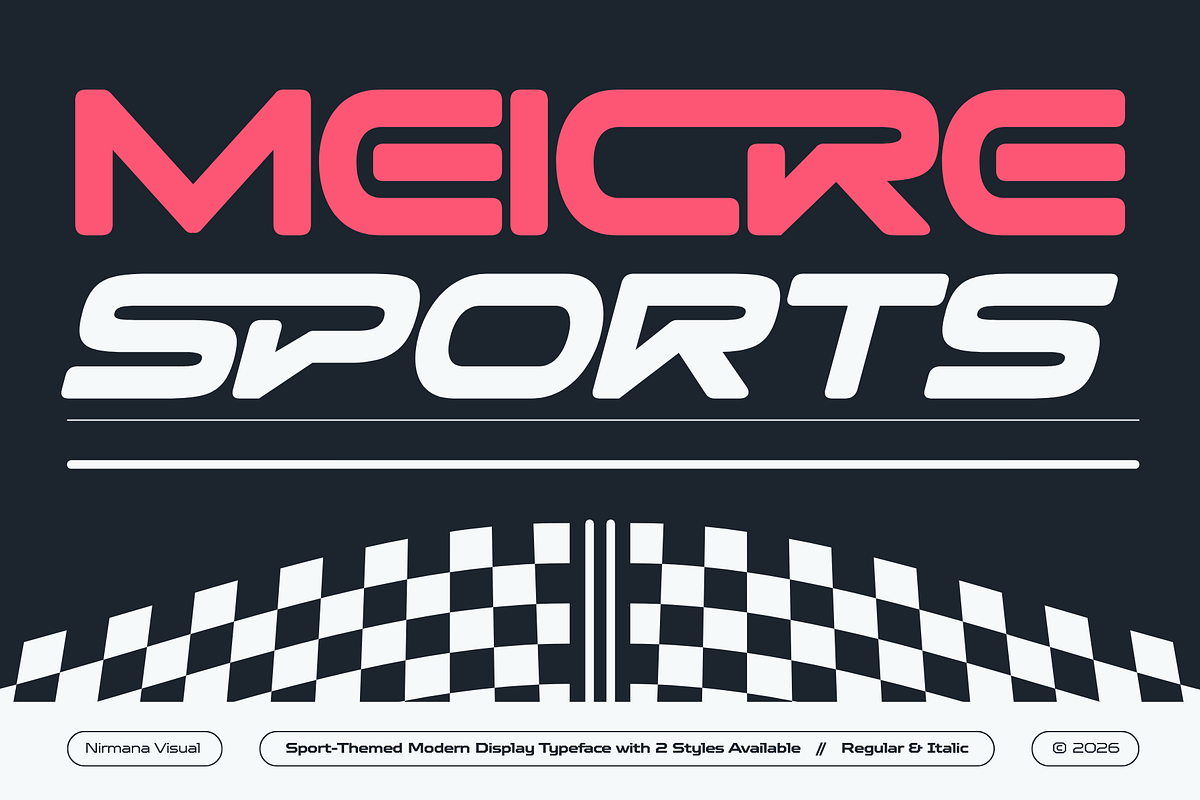 Meicre Sports - Racing Logo Font, a Sans Serif Font by Nirmana Visual