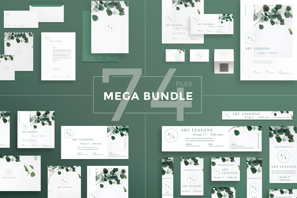 Mega Bundle | Art Lessons, a Poster Template by Amber Graphics