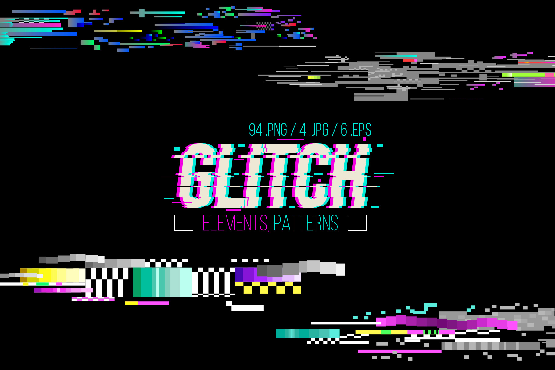 Glitch Elements and Patterns, a Decorative Illustration by Double Bubble
