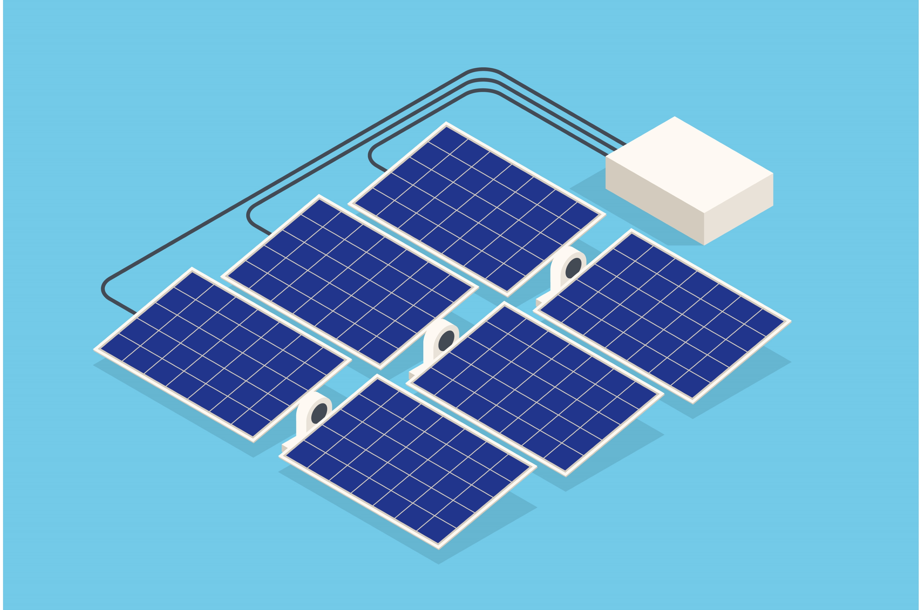 Isometric Solar Panels. The new, a Texture Illustration by Golden Sikorka
