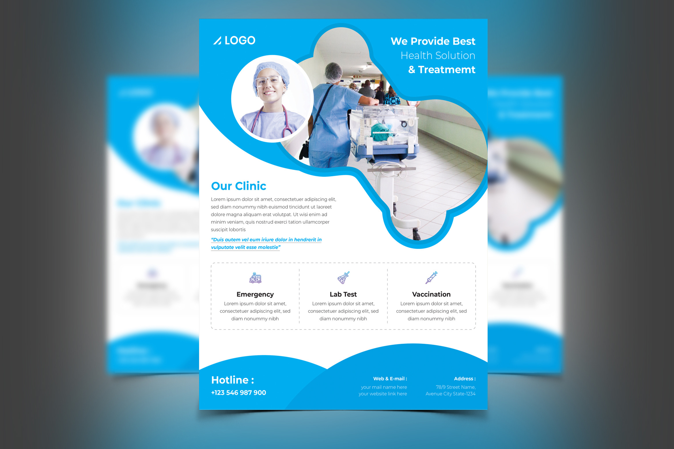 Creative Hospital Flyer Template, a Flyer Template by ZAAS