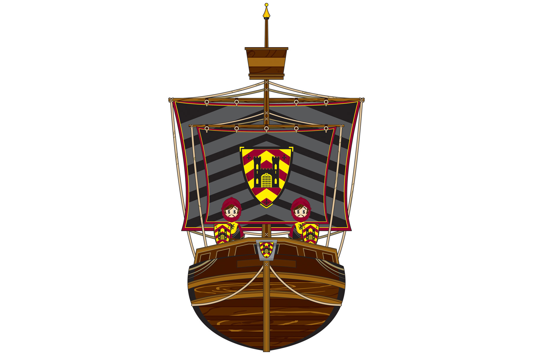 Cartoon Medieval Knights and Ship, a Person Illustration by Mark Murphy ...