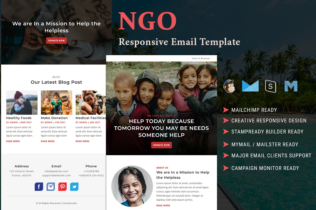 NGO - Email Template, an Email Template by Pennyblack Templates