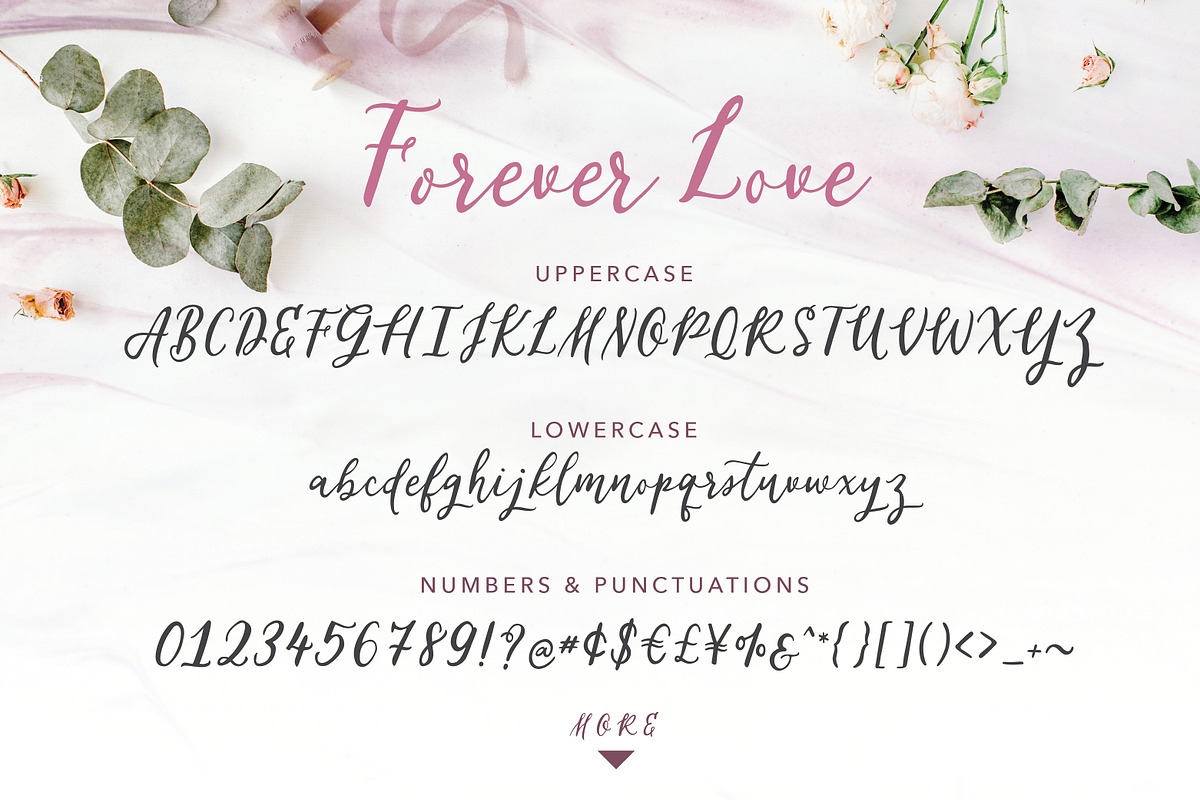 Forever Love: A Calligraphy Font, a Script Font by Cottonwood312