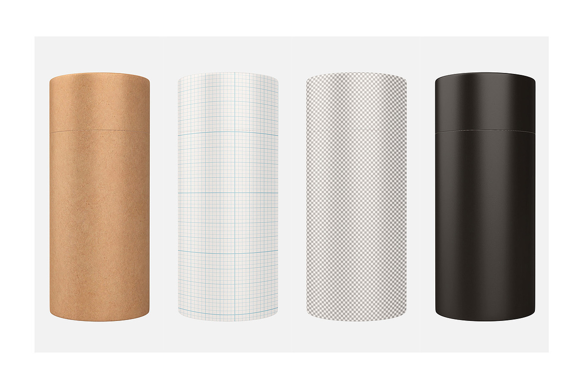 Craft Paper Tube Mockup PSD, a Cups & Container Mockup by Ram Studio LLC