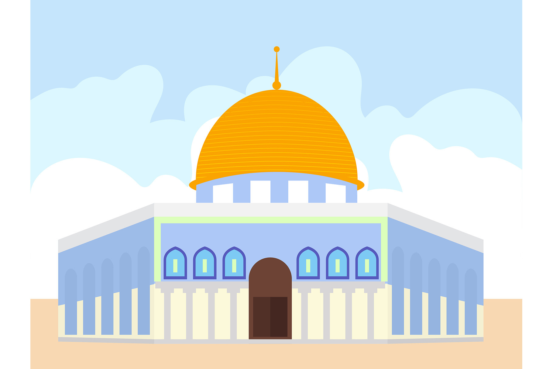 Mosque Al Aqsa Building, an Illustration by bungamustia