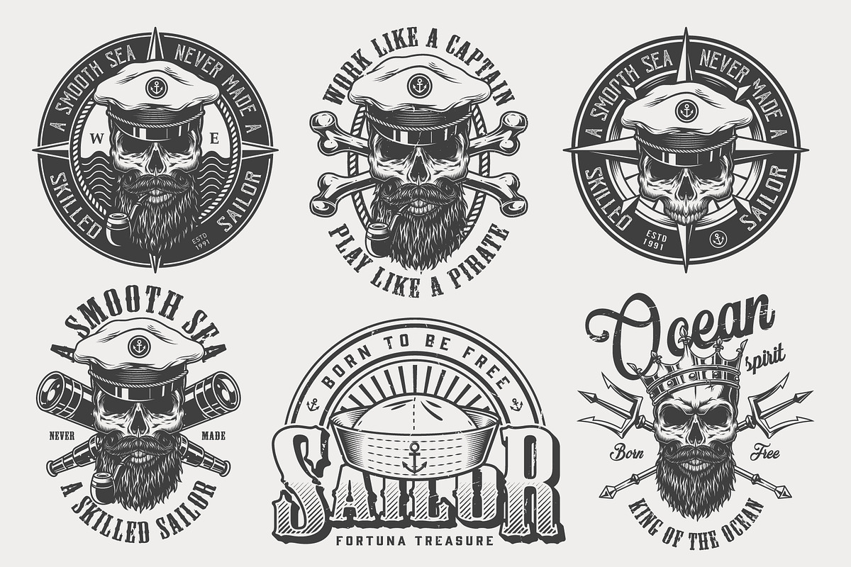 Sailor Emblems Collection, an Illustration by DGIM studio