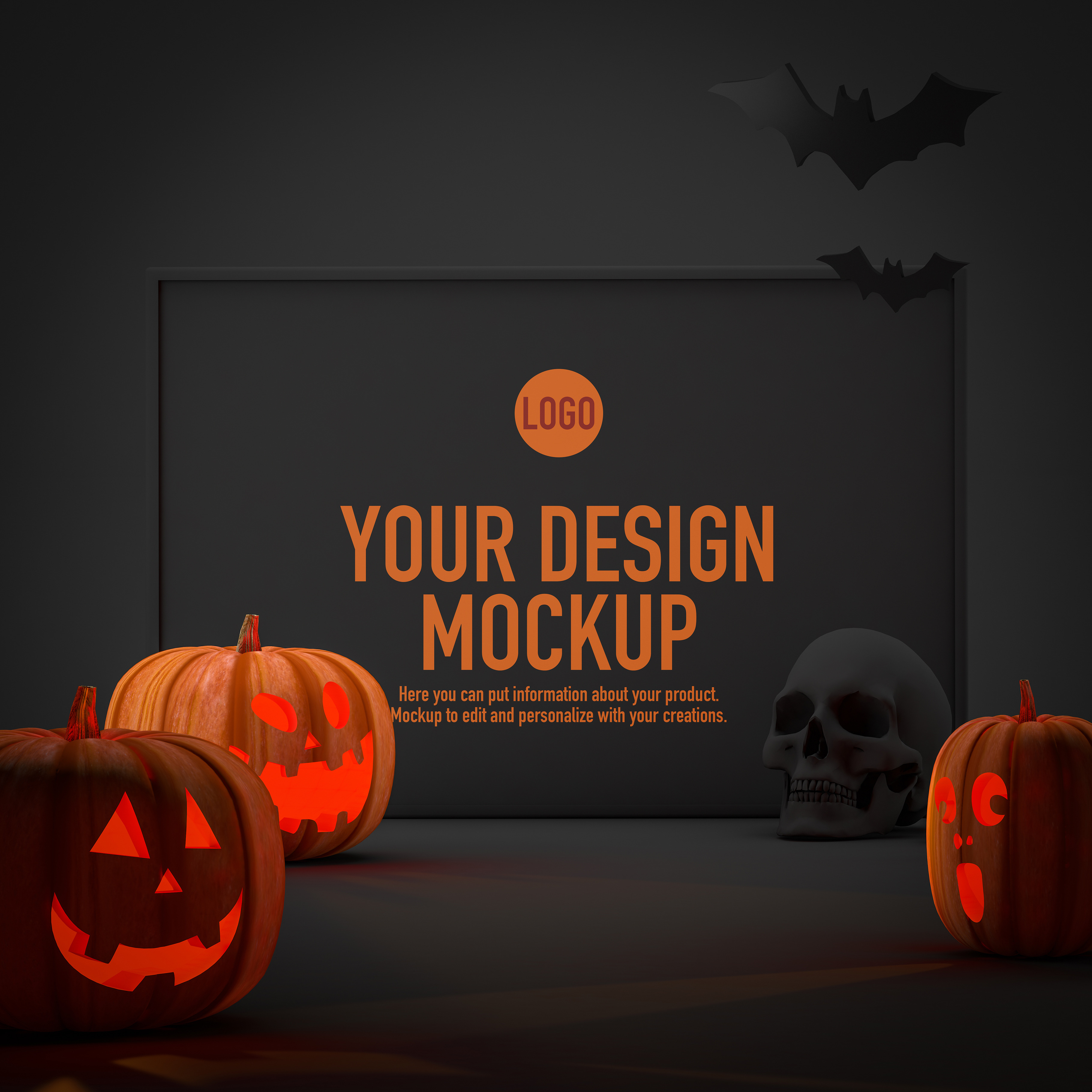 Poster mockup for Halloween, a Product Mockup by OSORIOartist