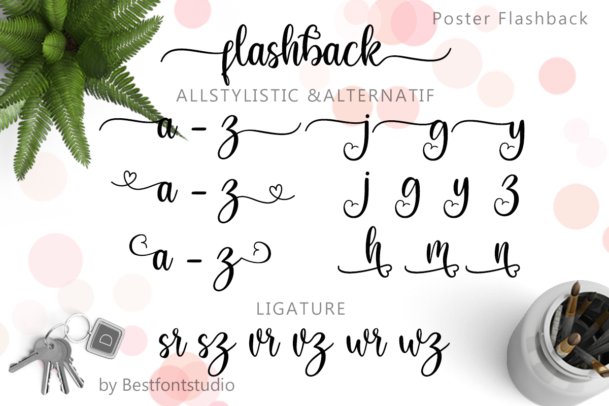Flashback Script Font Cut 50 %, a Script Font by Graphic Deal