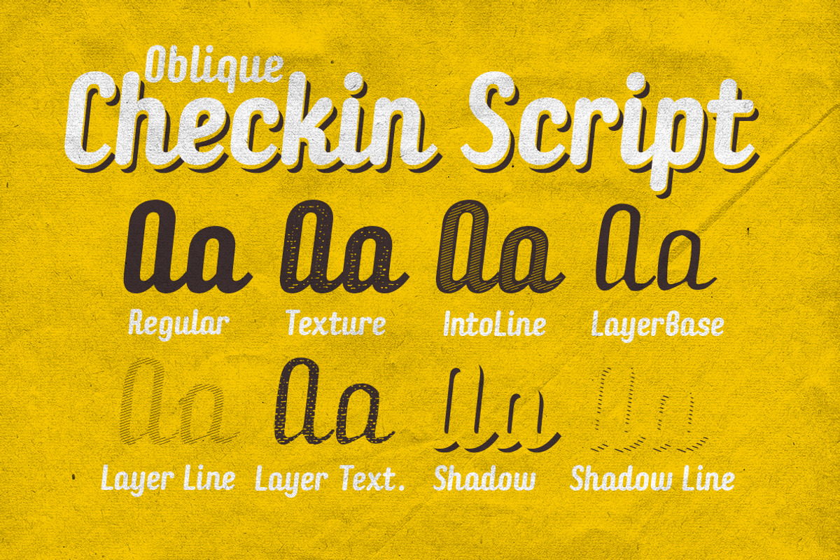 Checkin Script Family Oblique -50, a Font by Rodrigo Typo