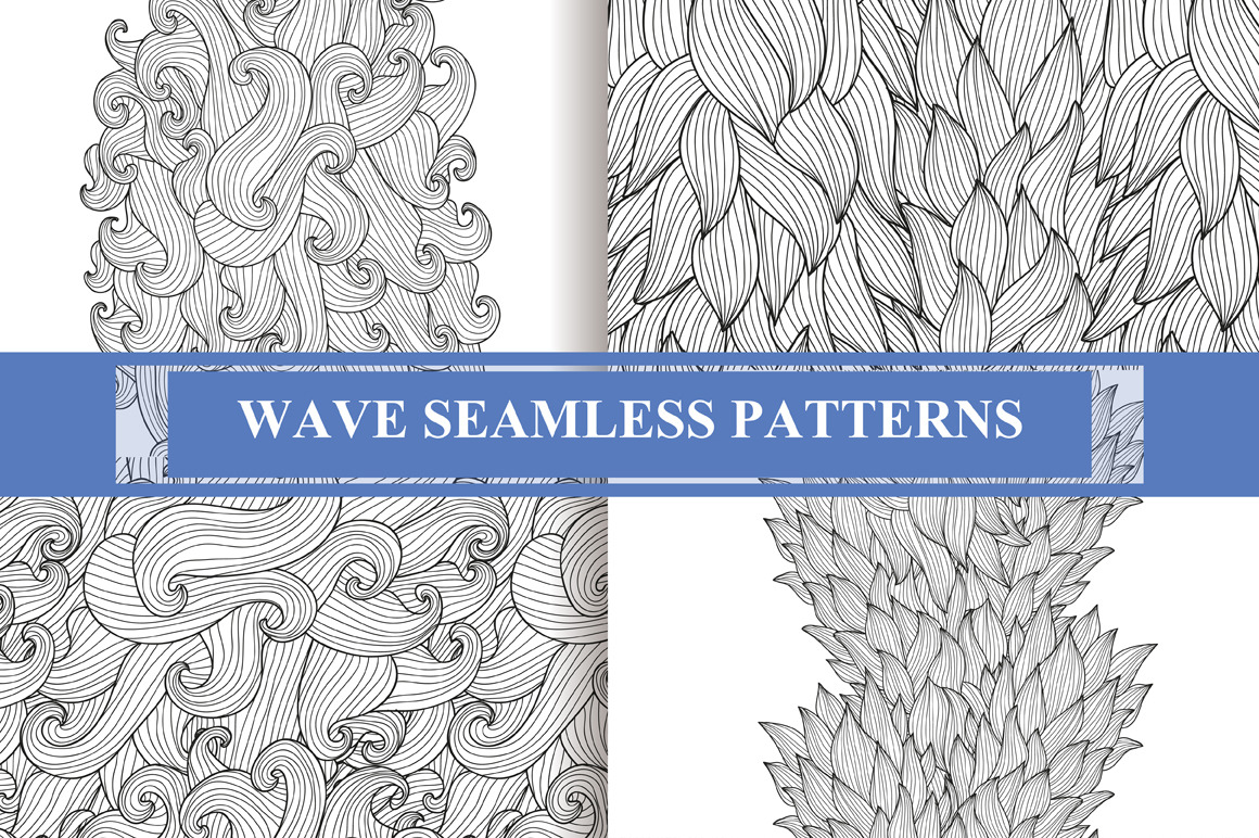Wave Seamless Patterns, a Pattern Graphic by Sunset&Sea Design