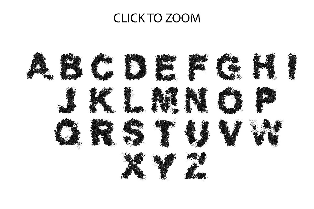 3D Psd Coal and Ember Letters, an Object Graphic by GK Creative ...