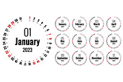 Round Calendar Planner for 2023 | Seasonal Illustrations ~ Creative Market