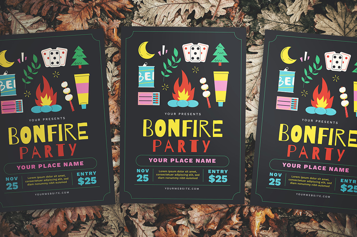 Bonfire Party Flyer, a Flyer Template by Gumico Studio.