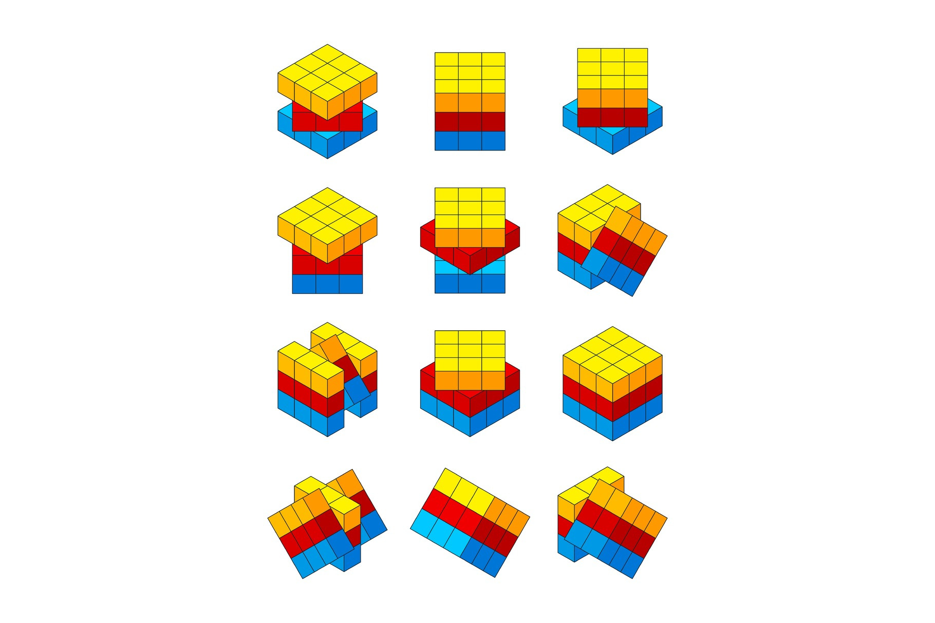 Rubiks cube. Various positions of, a Background Graphic by Onyx ...