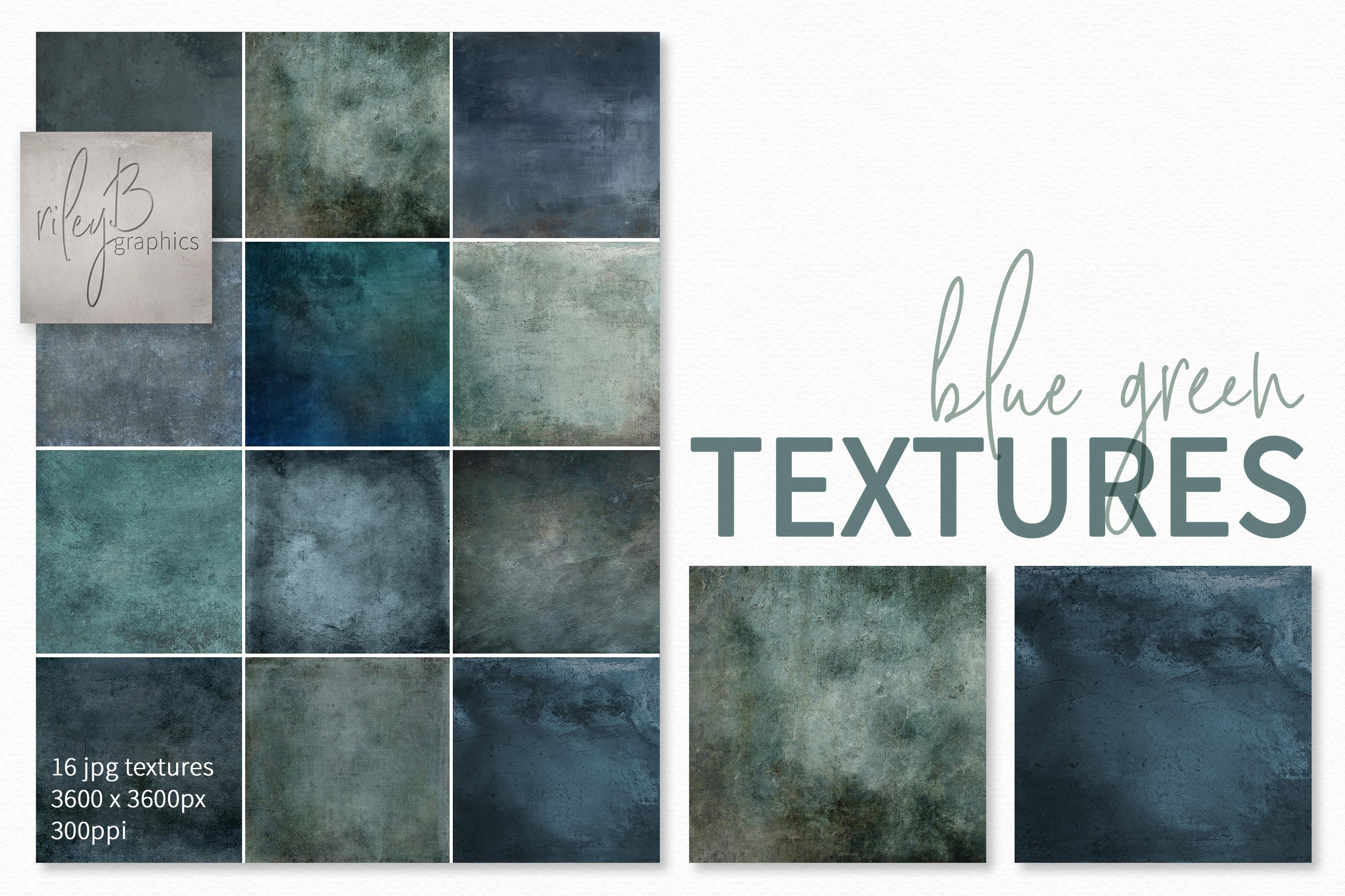 Blue Green Textures, a Texture Graphic by rileyBgraphics