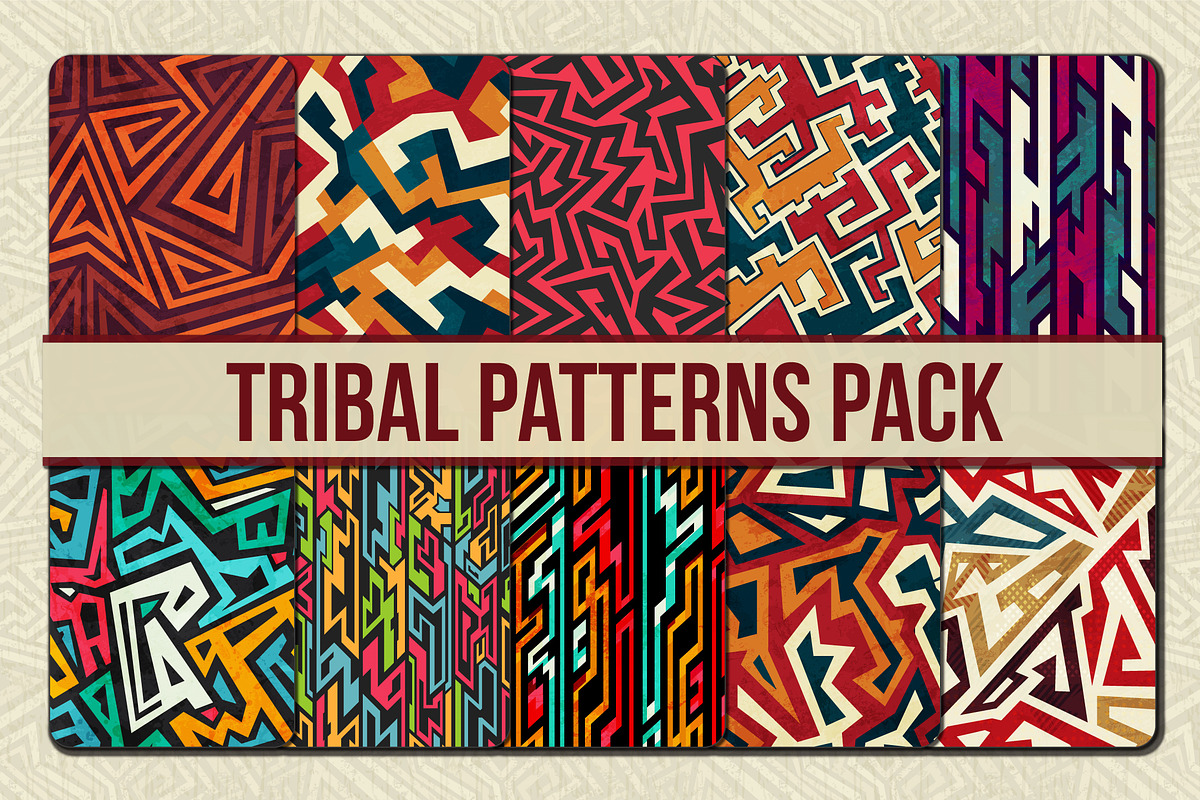Tribal Patterns Pack, a Pattern Graphic by Gudiny