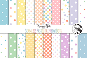 Seamless Pastel Rainbow Polka Dots, a Pattern Graphic by RaccoonGirl Design