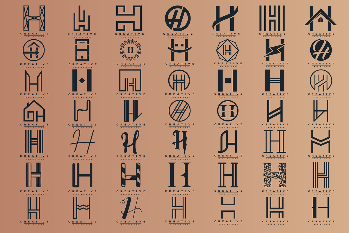 Letter H Logo Bundle Monogram Set, a Branding & Logo Template by Pixel ...