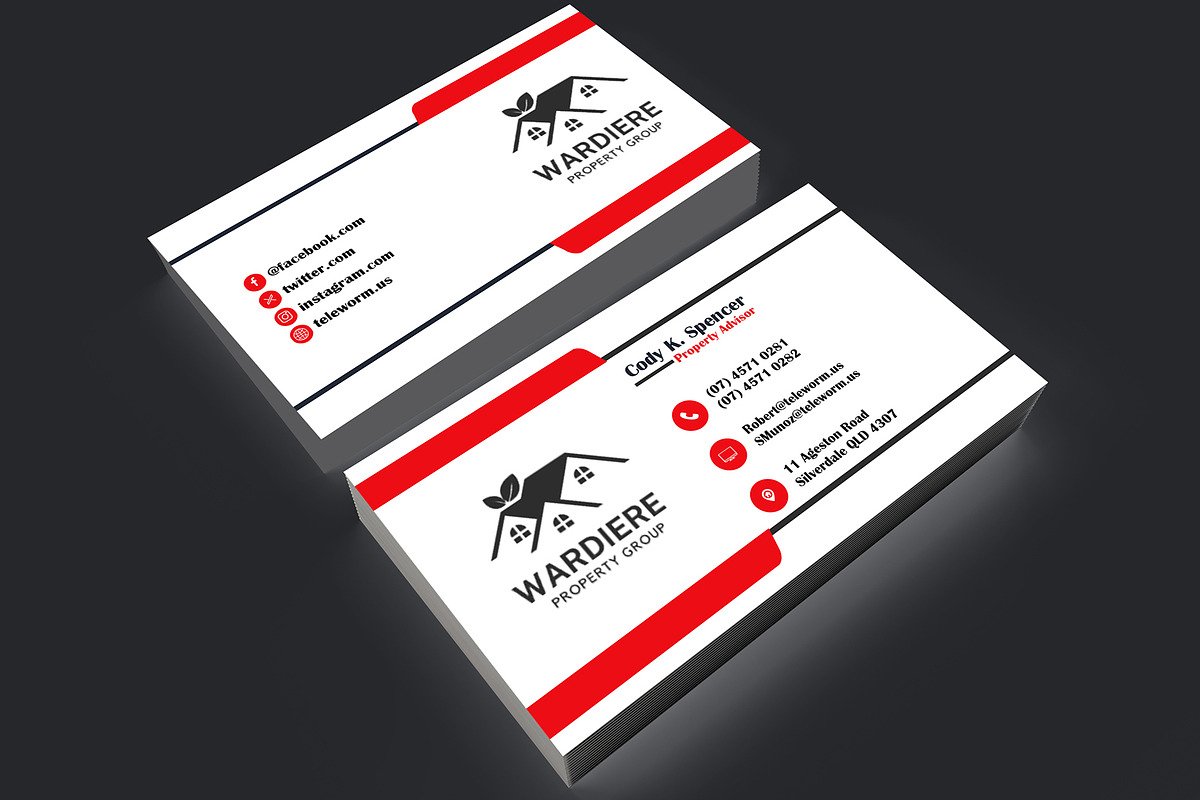 Premium Identity Contact Card PSD