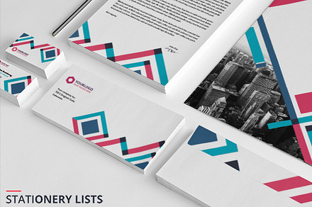Calm Triangle Stationery, a Stationery Template by Birka Studio