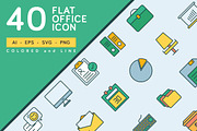 40 Flat Office Icon Pack | Icons ~ Creative Market