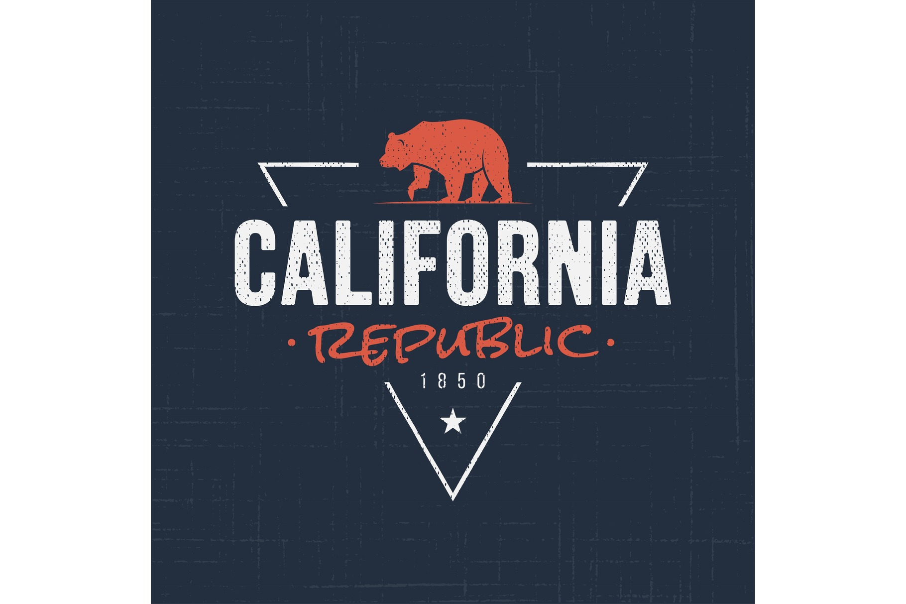California republic. T-shirt and apparel design, a Texture Illustration ...