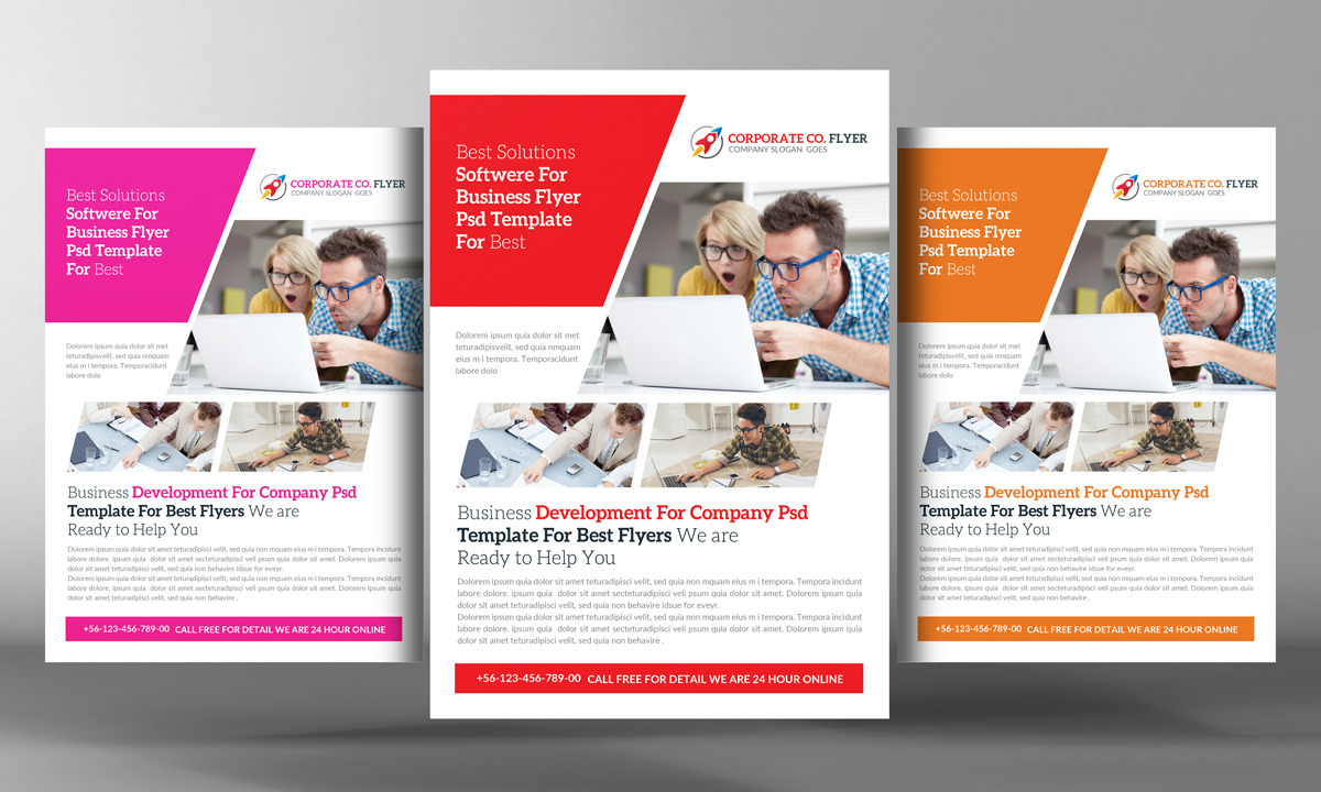 Material Style Business Flyer, a Flyer Template by graphicforest ...