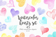 Watercolor Rainbow Hearts Collection | Illustrations ~ Creative Market
