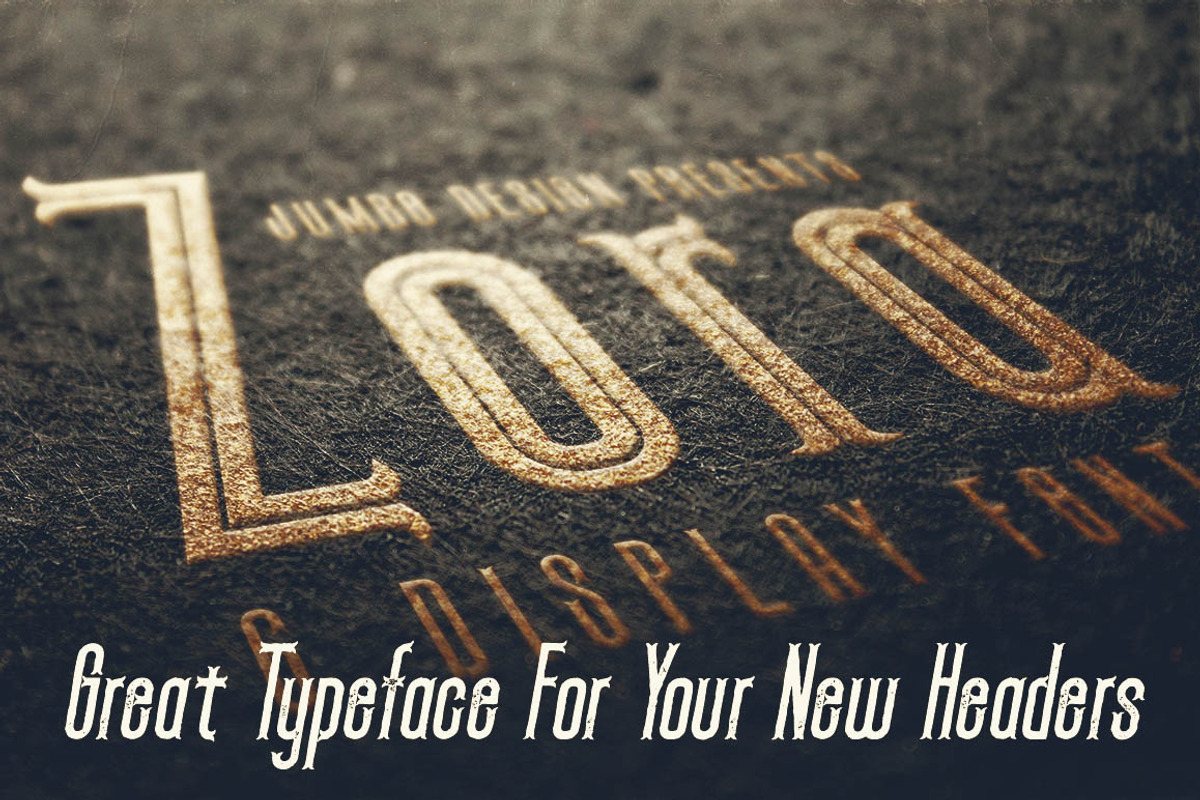Zora - Vintage Display Font, a Font by JumboDesign
