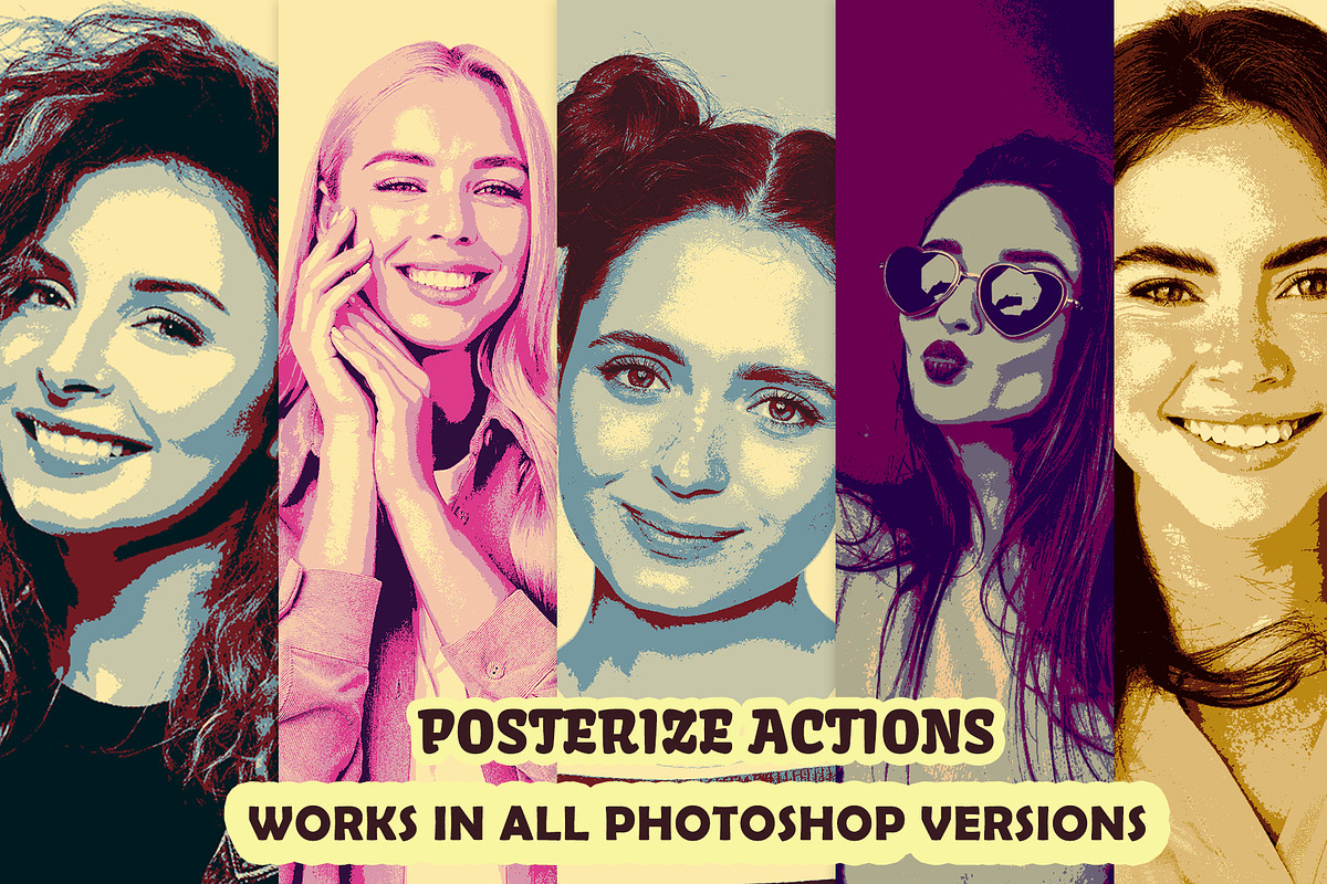 6 Posterize Effect Photoshop Action, an Action Add-On by Design_Hub