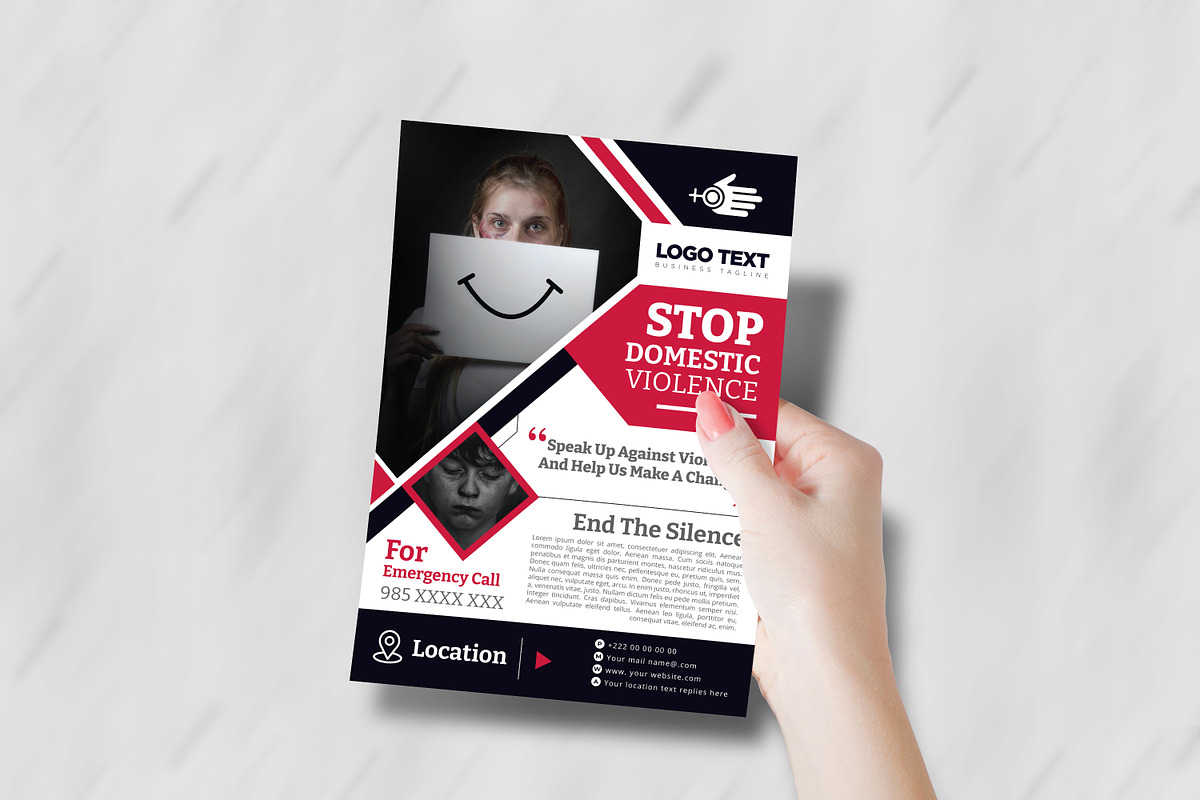 Domestic Violence Flyer Design, a Flyer Template by MRI STUDIO