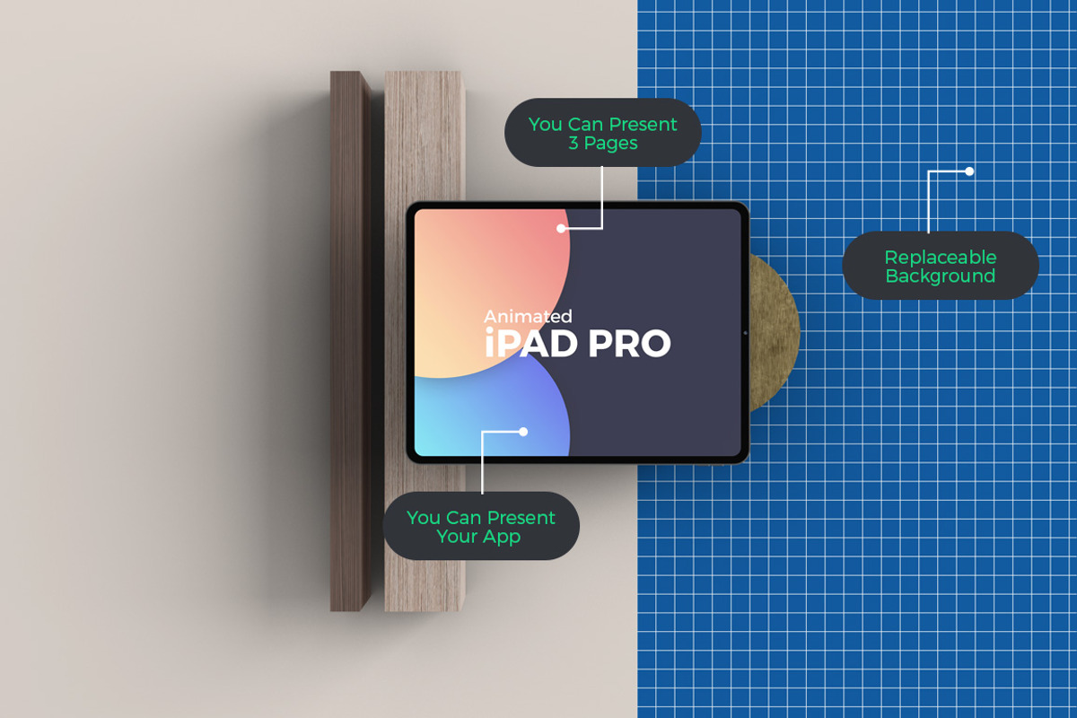 Animated iPad Pro 12.9 & 11 Mockup, an iPad Mockup by Modern Studio ...